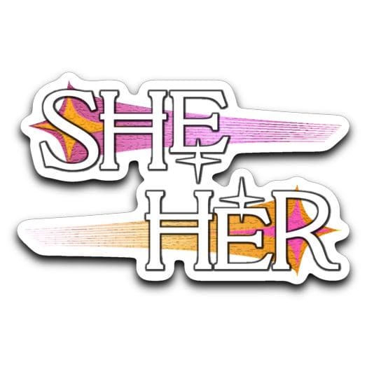 Pronoun Wishing Star She Her Sticker – SoNERDWear